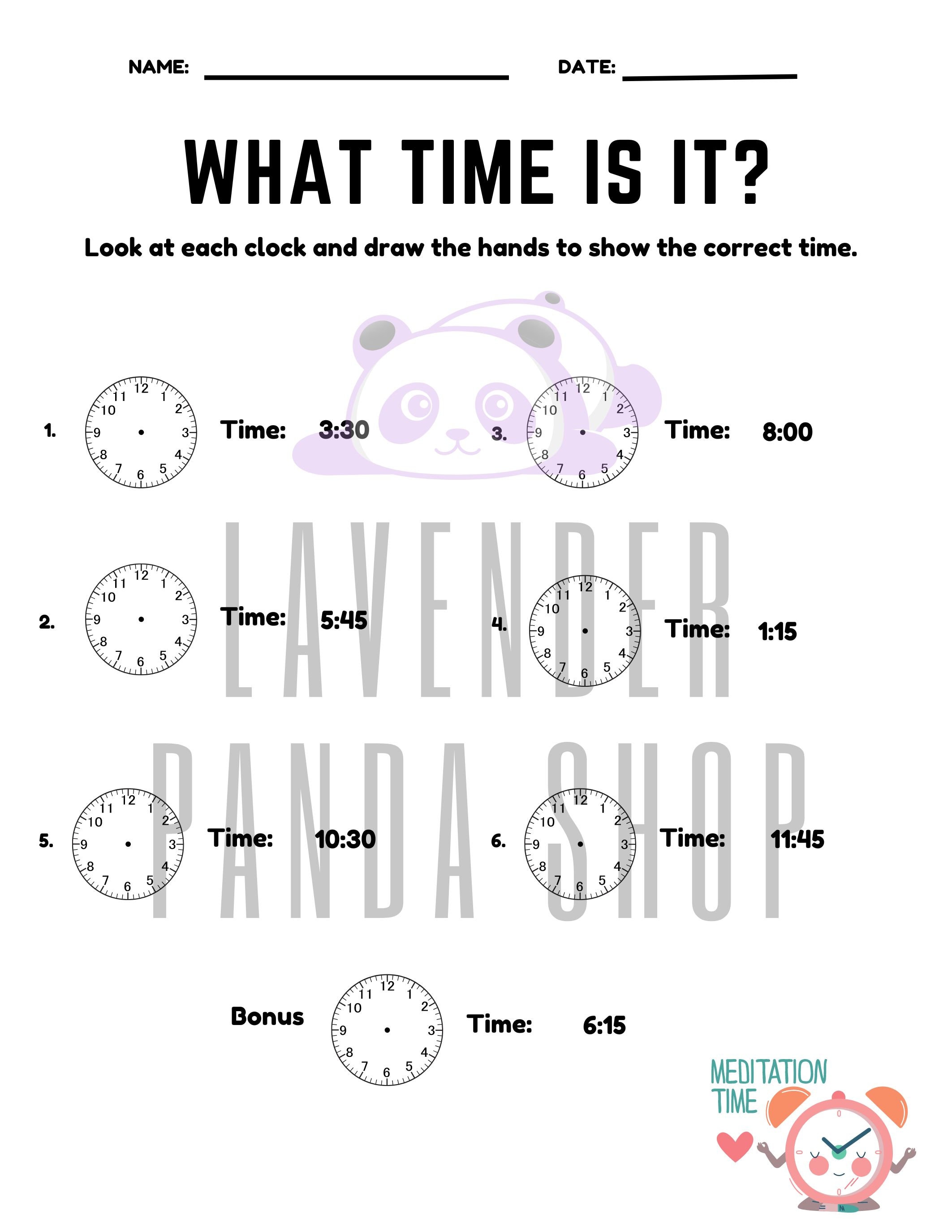 K-2nd Grade Time and Clock Worksheets - Etsy