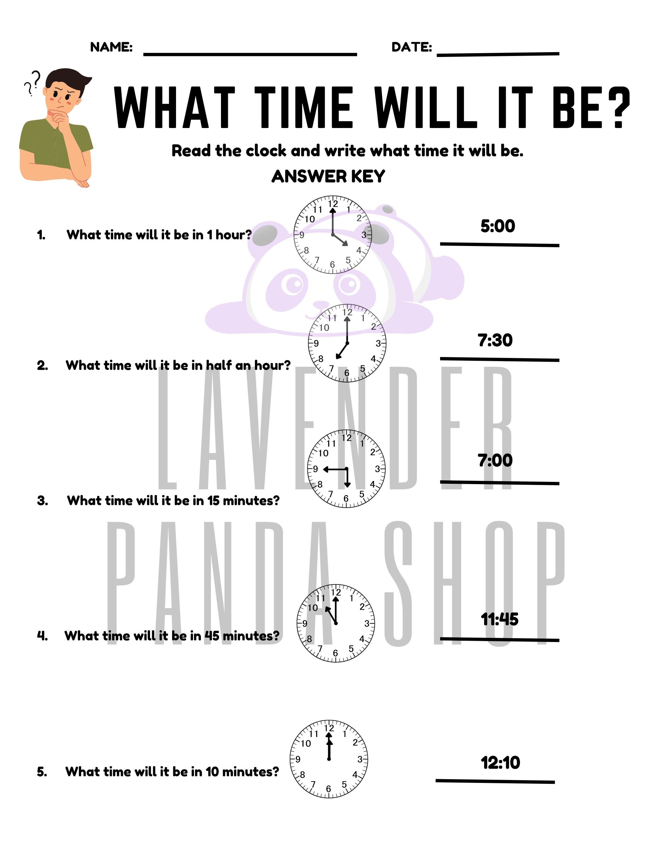 K-2nd Grade Time and Clock Worksheets - Etsy