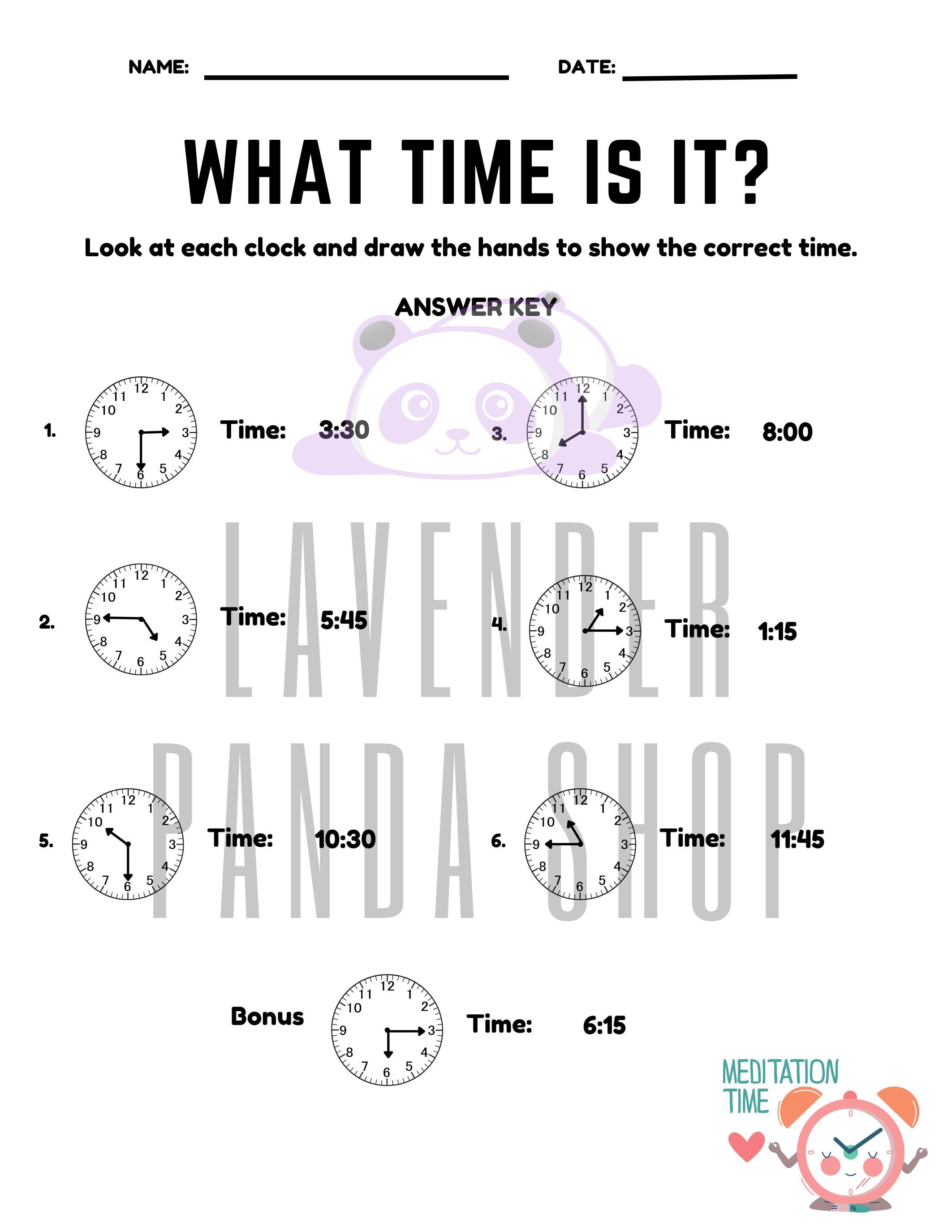 K-2nd Grade Time and Clock Worksheets - Etsy