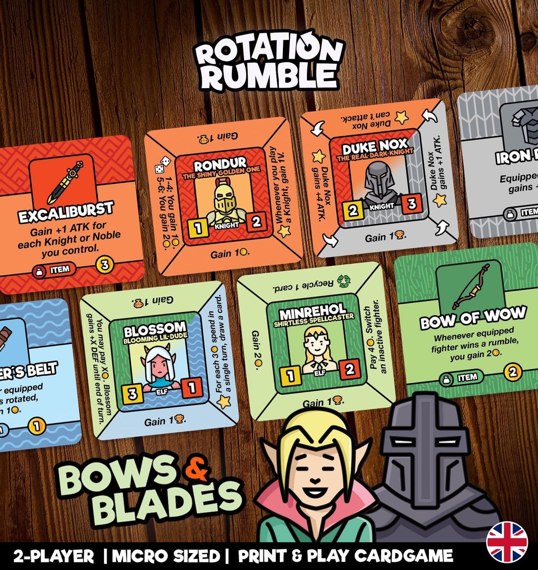 Rotation Rumble - Bows & Blades - 2-player Mini Battle Cardgame for ...