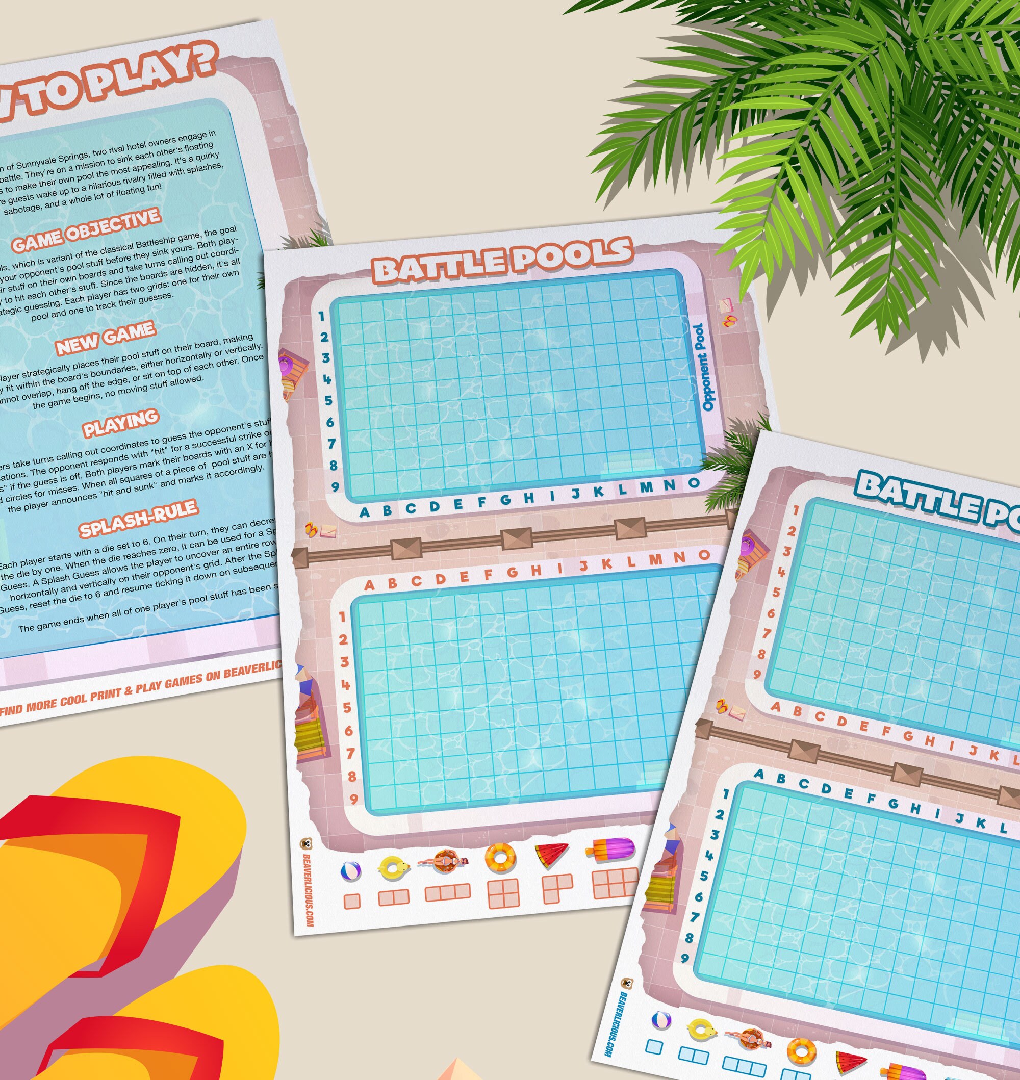 Battle-pools - A Battleship Game With a Little Twist to Print at Home ...