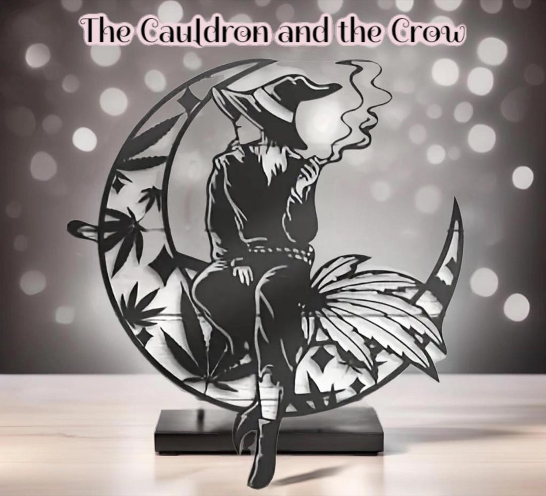 Moon Weed Witch Metal Wall Art 1 Pcs, Wall Decor, Sculpture, Home Decor ...