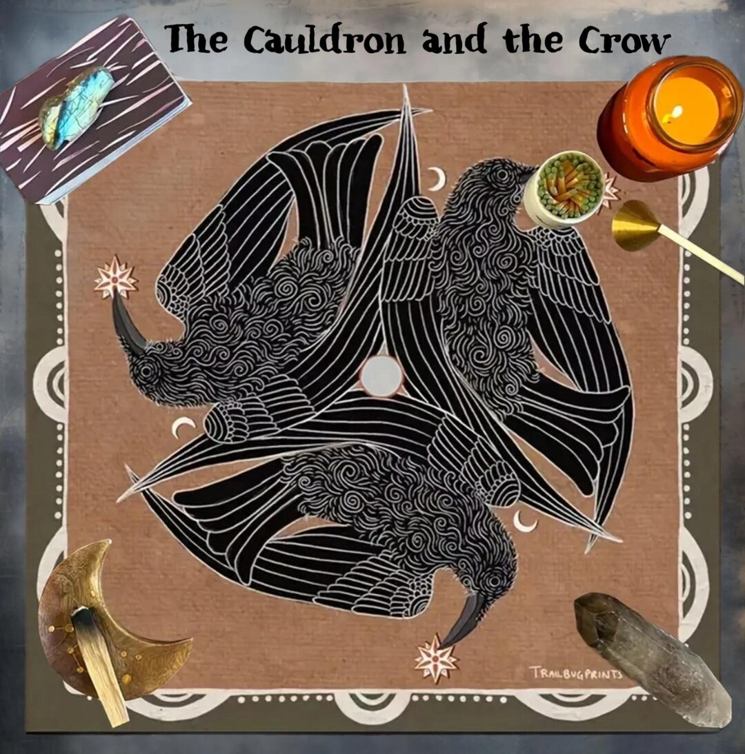 Celtic Mystical Raven Altar Cloth, Pentacle, Tarot, Divination Table ...