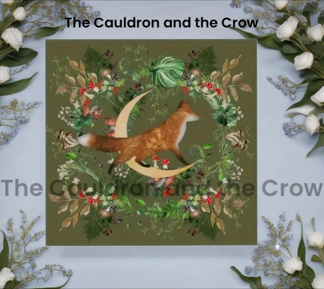 The Teumessian Fox Tarot and Altar Coth With Delicate Floral Border ...