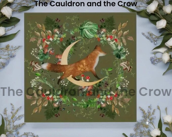 The Teumessian Fox Tarot and Altar Coth With Delicate Floral Border ...
