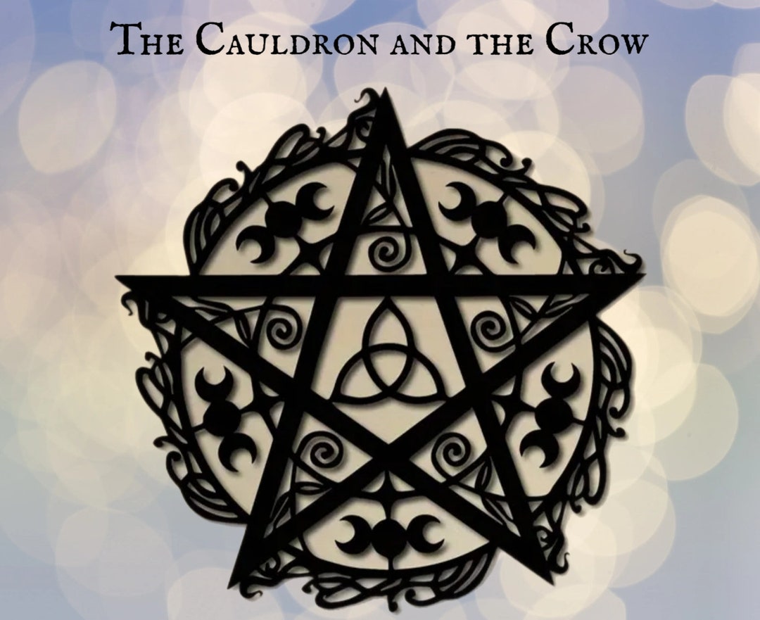 Pentagram Triple Moon Iron Wall Art 1 Pcs Metal, Wall Decor, Sculpture ...