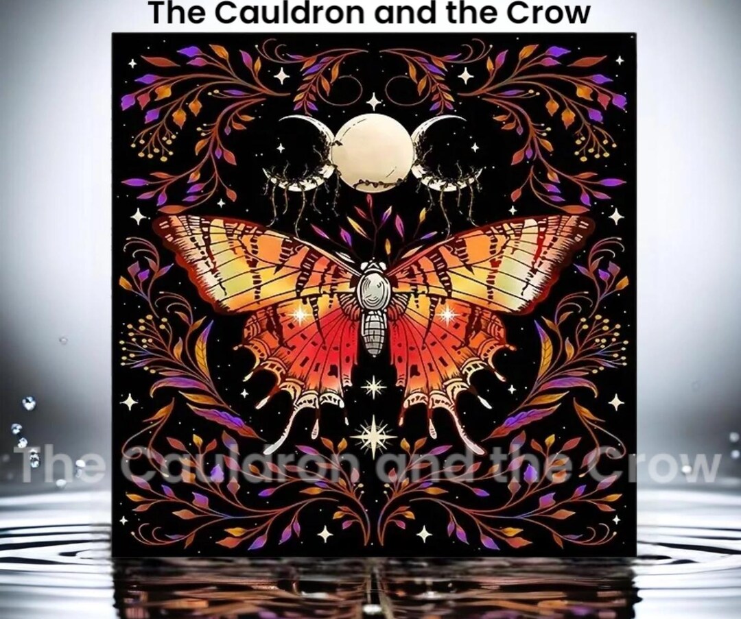 Floral Boho Death Moth Altar Cloth, Pentacle, Tarot, Divination Table ...