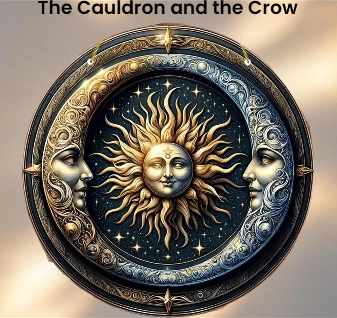 Celtic Sun and Moon Metal Sign for Altar, Shrine, Garden or Home Decor ...