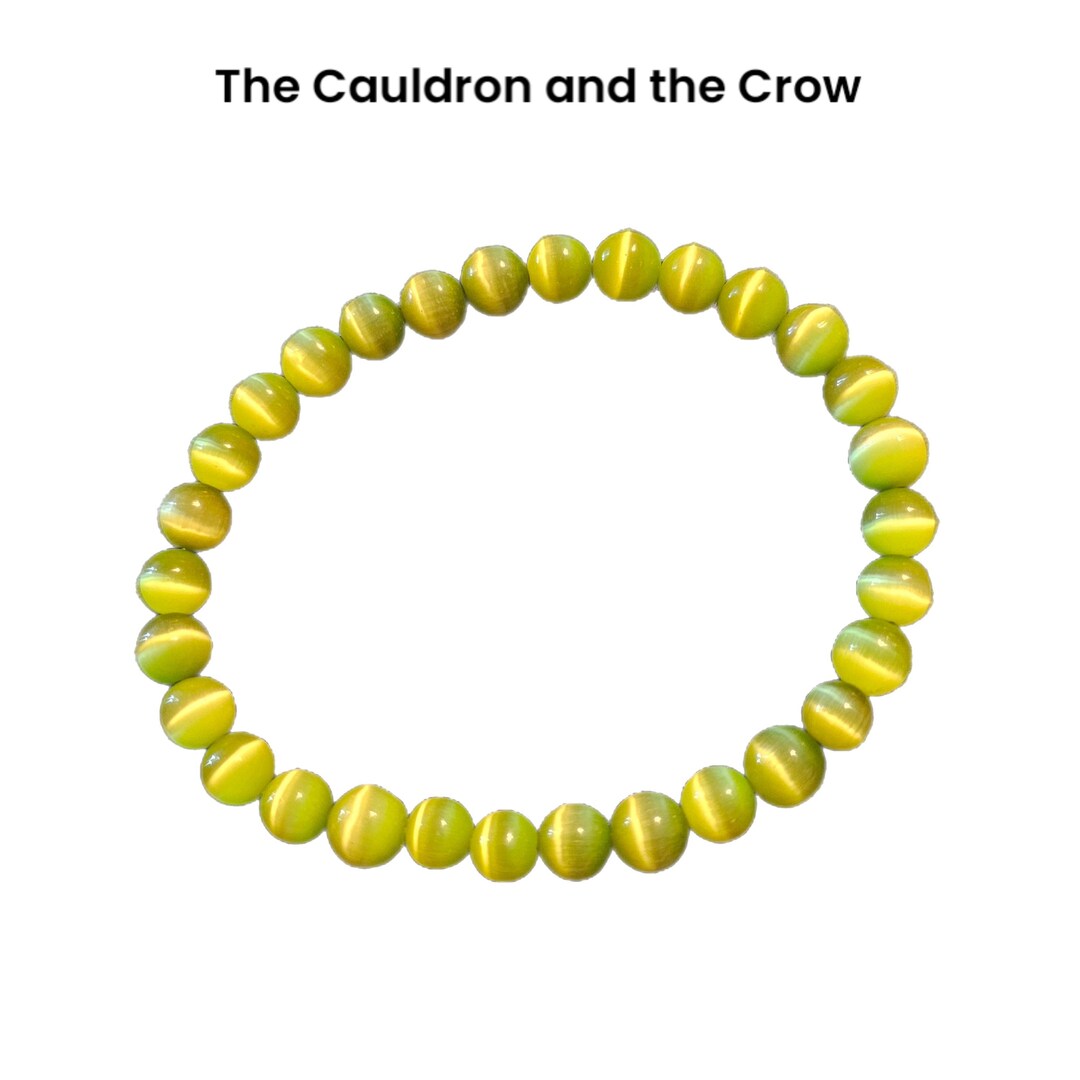 AAA Light Green (lime) Cats Eye Bracelet- 8mm Gemstone - Etsy