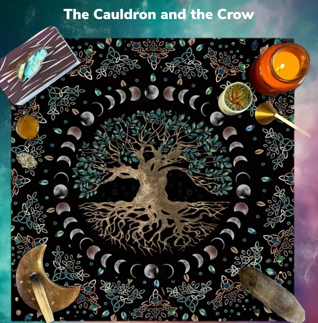 Tree of Life Wicca Moon Cloth 19.2 X 19.2 Size/ Altar Cloth/oracle ...
