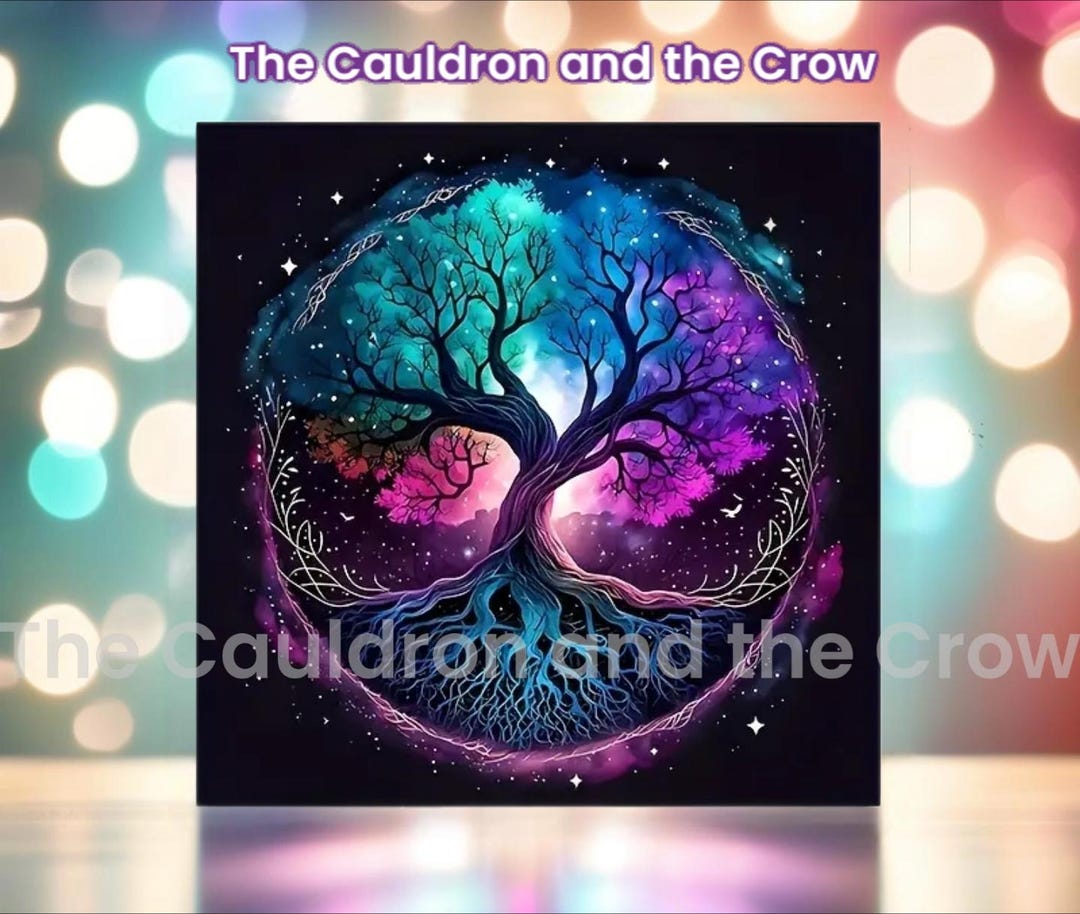 Mystical Aurora Tree of Life Altar Cloth, Pentacle, Tarot, Divination ...