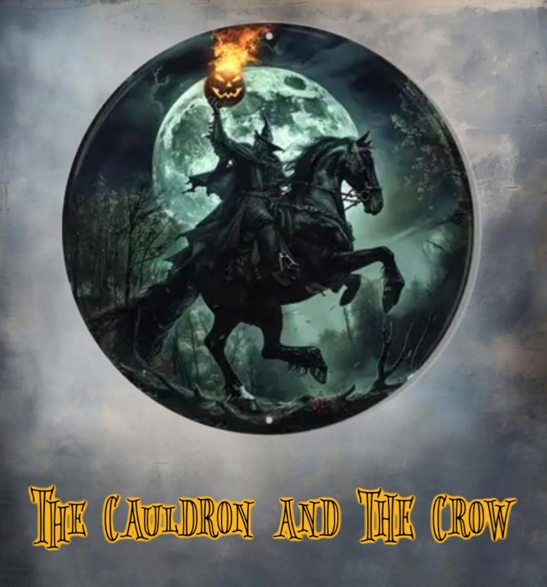 Headless Horseman Round Metal 8" Sign for Altar, Shrine, Garden or Home ...