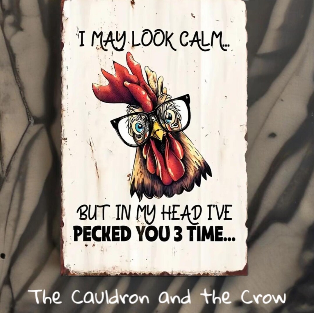 Chicken Pecked Metal Sign for Altar, Shrine, Garden or Home Decor - Etsy