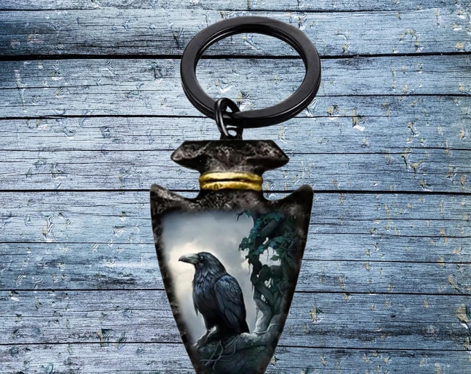 Hecate Goddess of the Moon Goth, Gothic Black Raven Keychain - Etsy