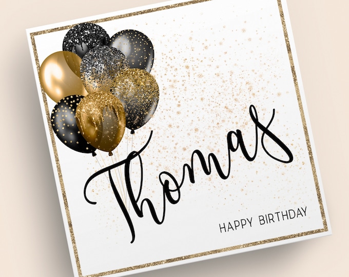 Male 60th Birthday Card | Birthday Card for Man | Card for Him | Gold ...