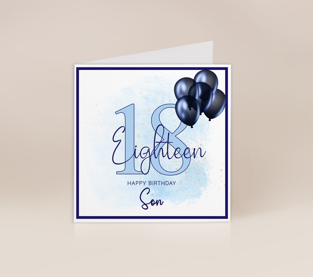 Son 18th Birthday Card | Son Birthday Gift | Happy Birthday Son - Etsy