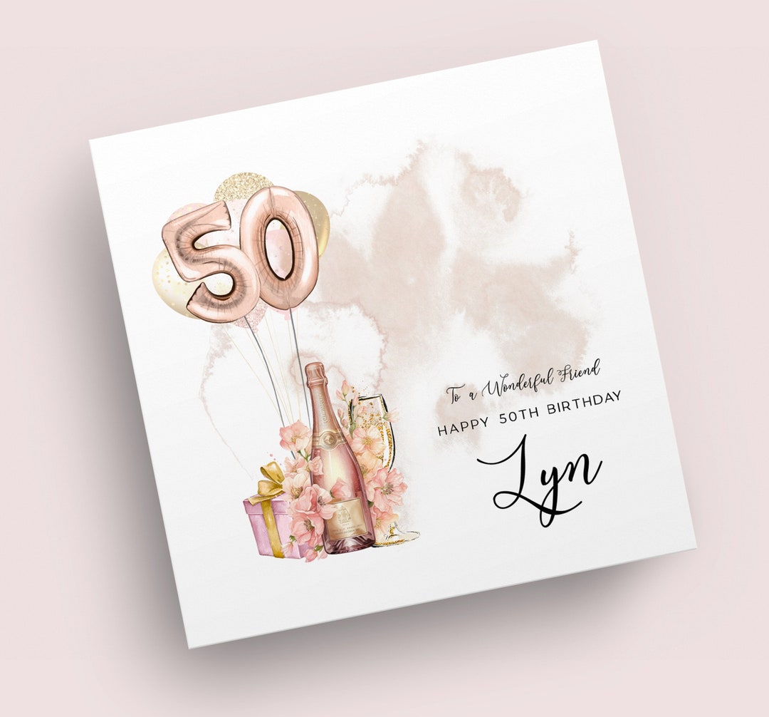 Friend 50th Birthday Card | Personalised 50th Birthday Card | 50th ...
