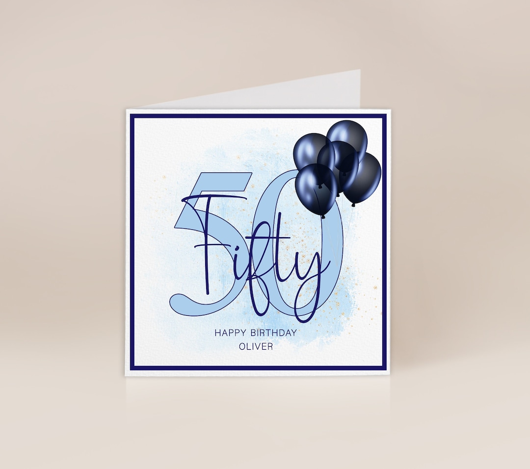 Male 50th Birthday Card | Fifty Theme | Birthday Card for Man | Card ...