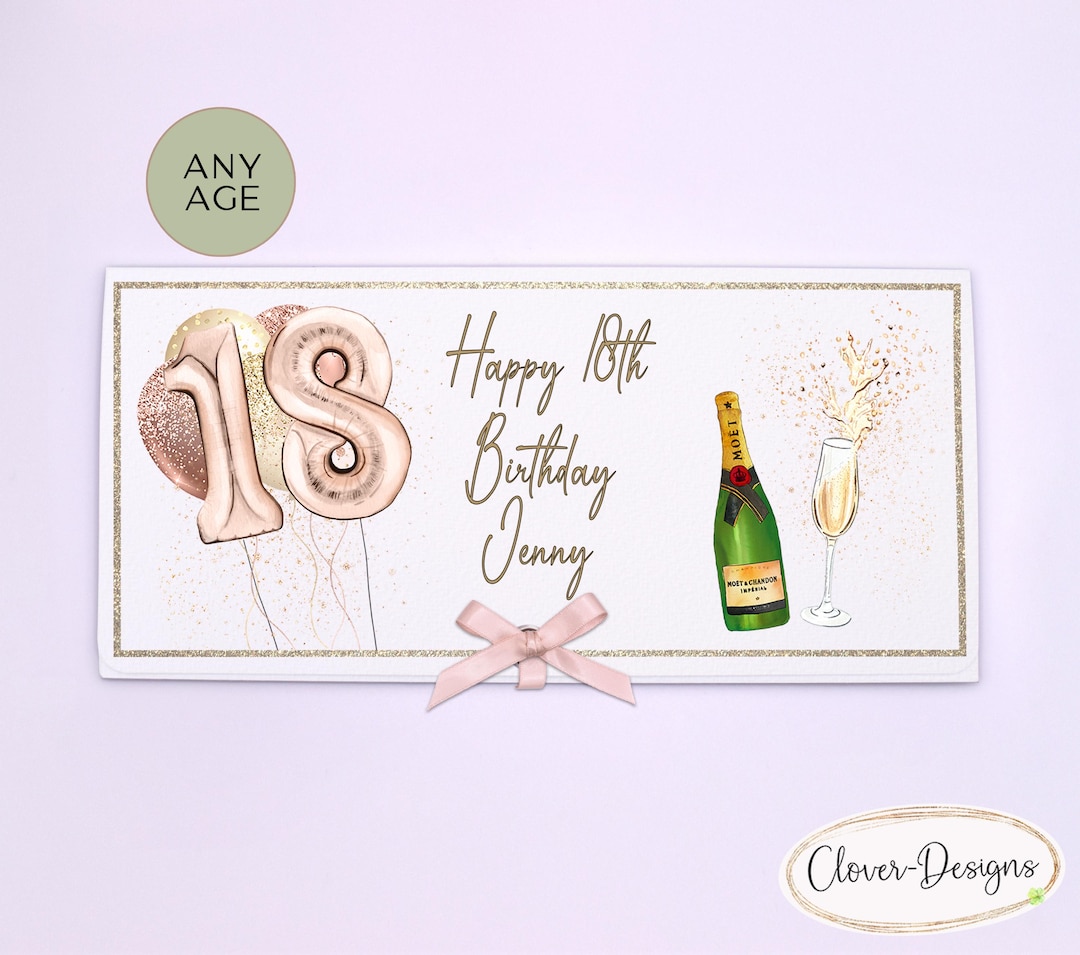 Any Age Money Wallet Money Gift Wallet Personalised Rose Gold Money ...