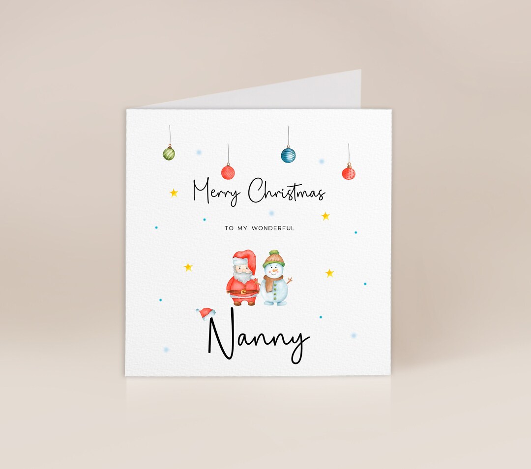 Nanny Christmas Card | Christmas Card for Nan | Nan Nanny Gran Granny ...