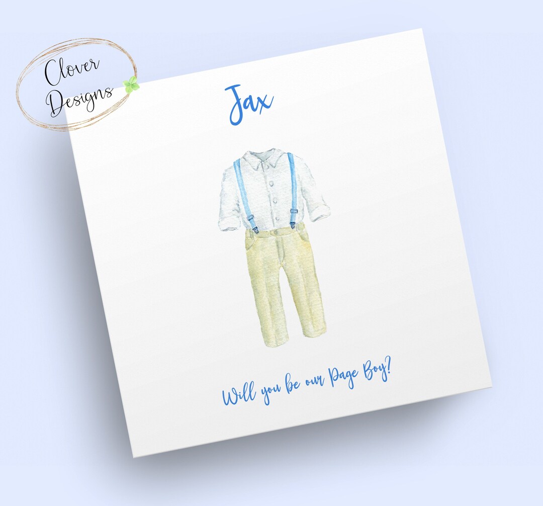 Will You Be My Page Boy Card | Wedding Proposal Card | Page Boy Card ...