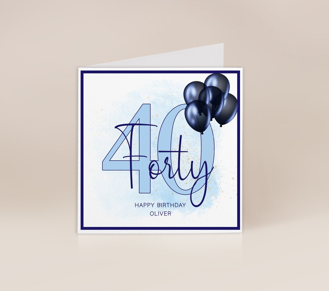 Male 40th Birthday Card | Forty Theme | Birthday Card for Man | Card ...