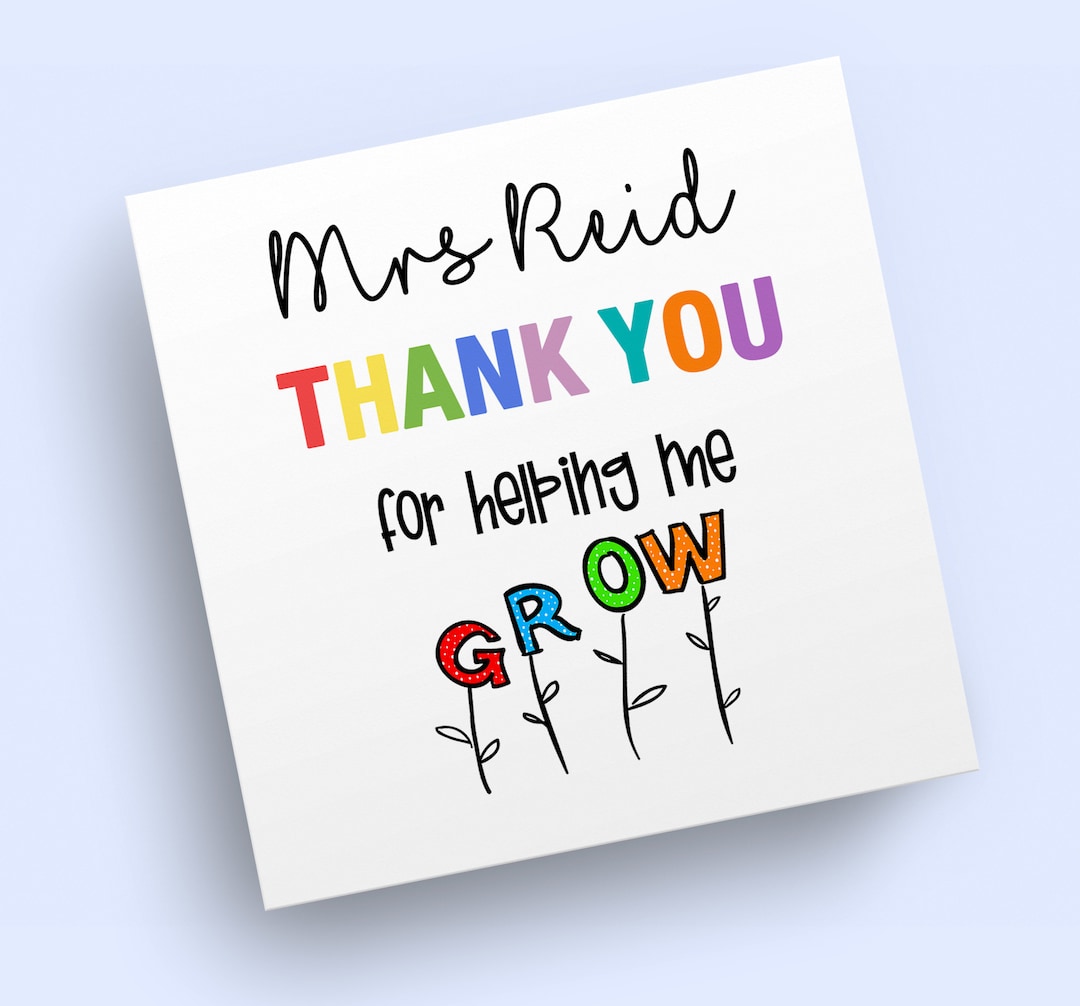 Personalised Thank You Teacher Card | Teacher Card | Thank You Card ...
