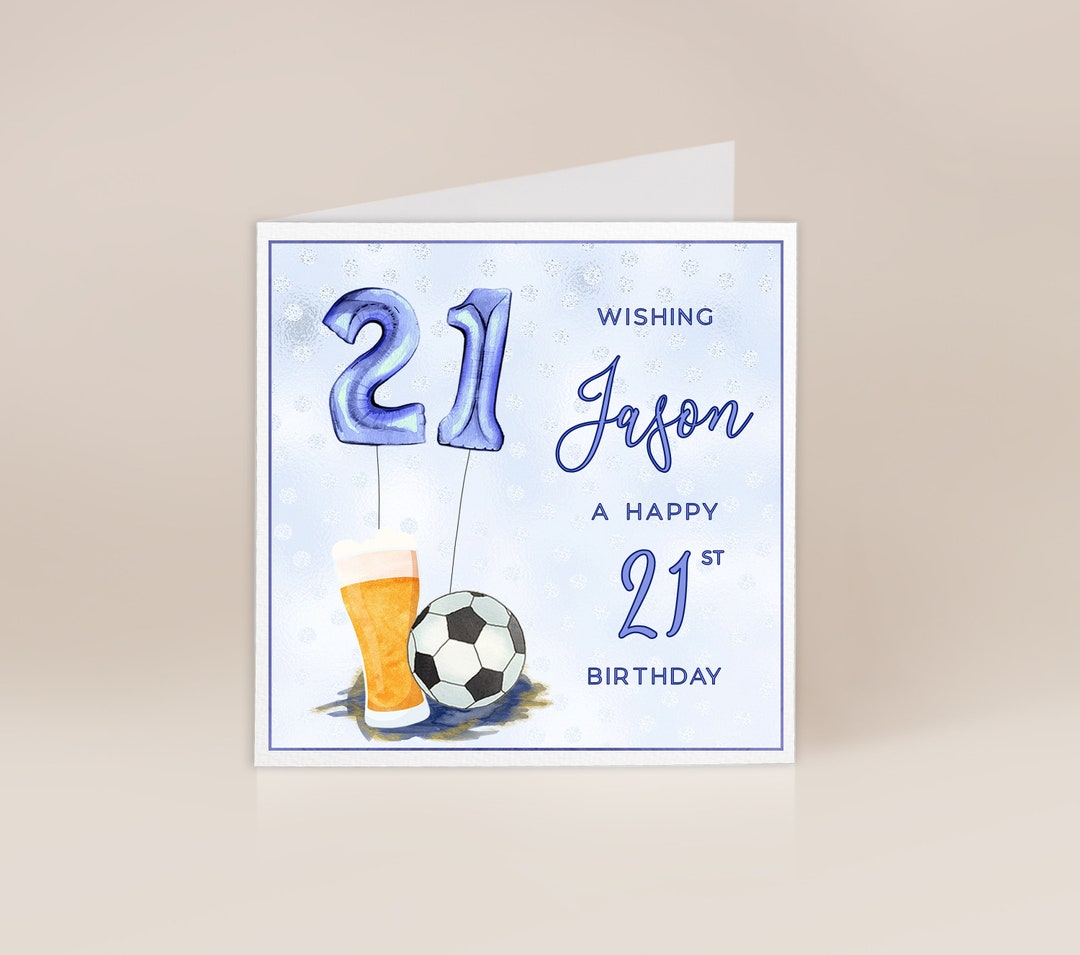Male 21st Birthday Card | Birthday Card for Man | Card for Him | Gold ...