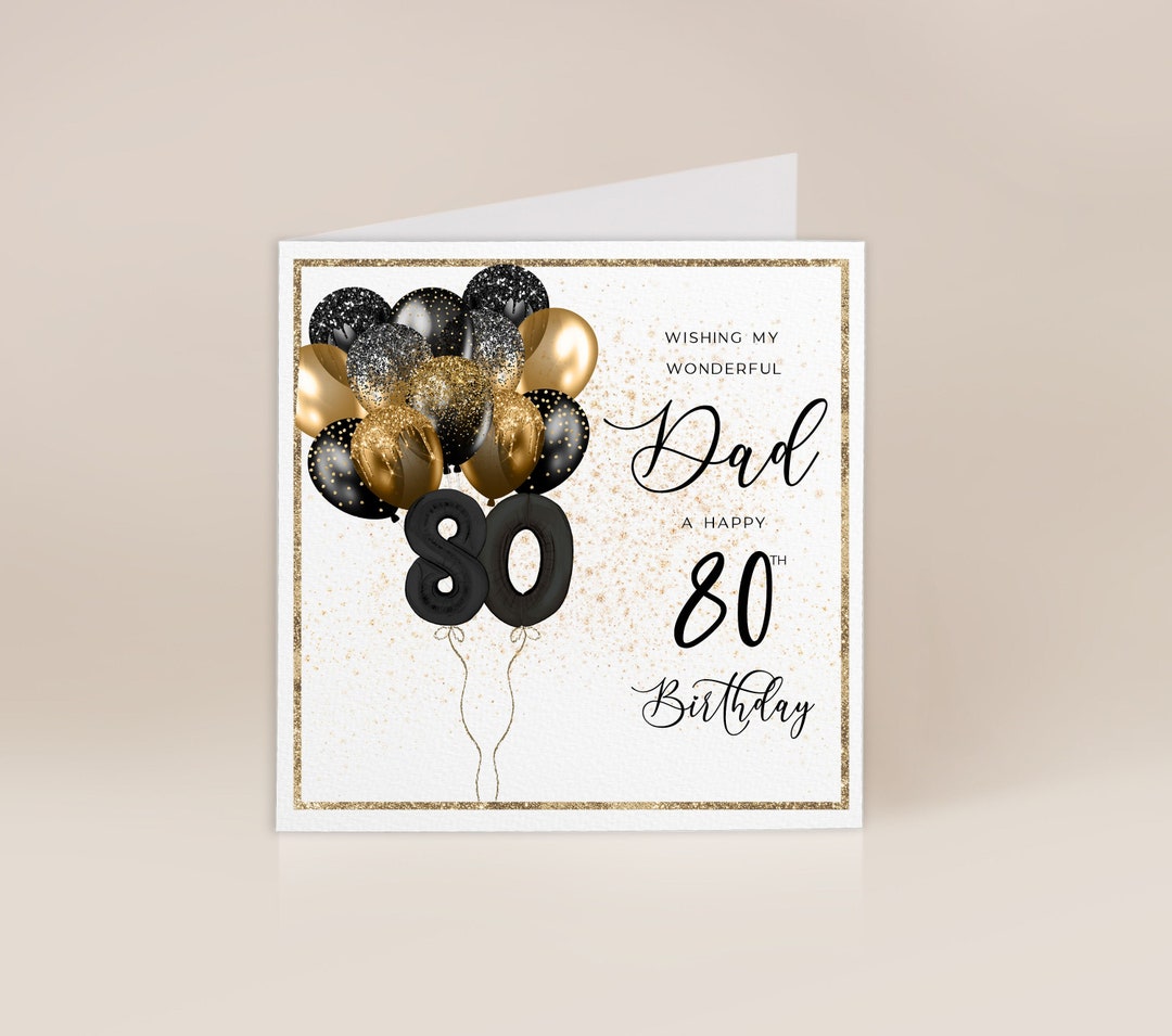 Dad 80th Birthday Card | Dad Birthday Gift | Happy Birthday Dad - Etsy UK