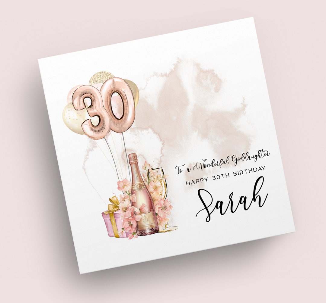 Goddaughter 30th Birthday Card | Personalised 30th Birthday Card | 30th ...