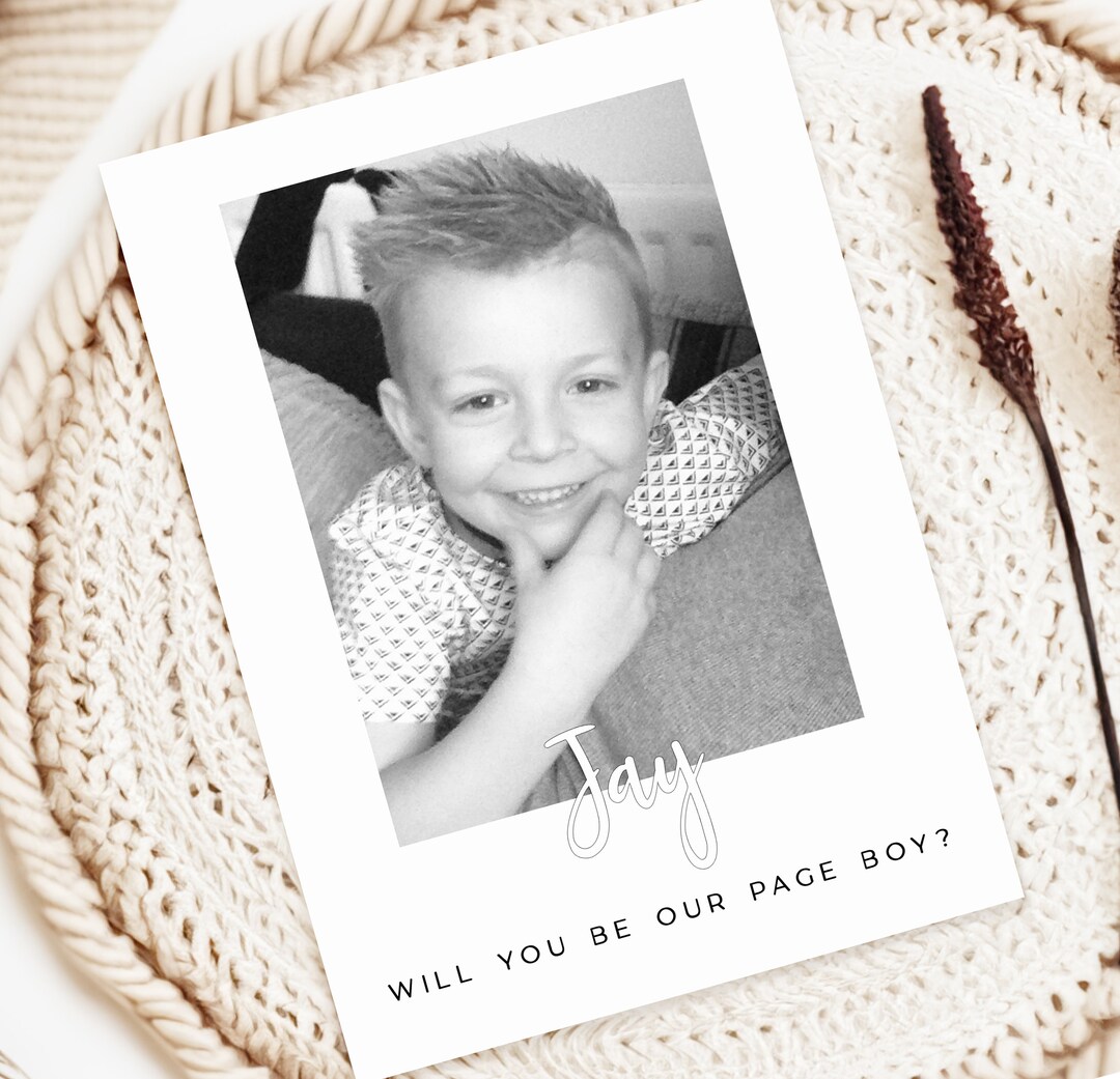 Will You Be My Page Boy Photo Card | Wedding Proposal Photo Card | Page ...