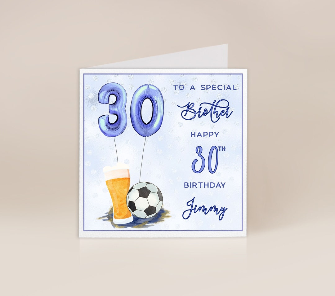 Brother 30th Birthday Card | Brother Birthday Gift | Happy Birthday ...