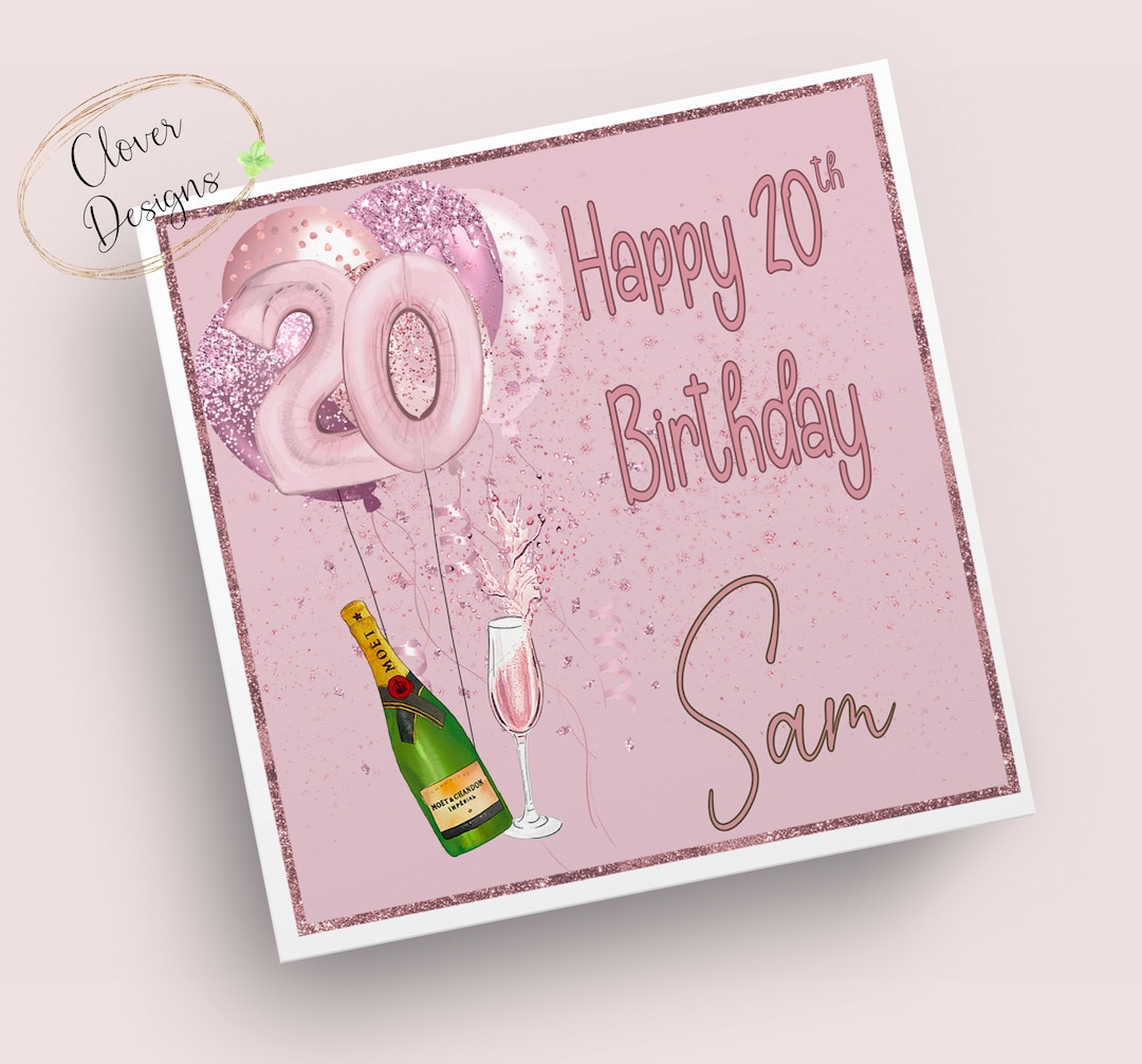 20th Birthday Card | Birthday Card for Her | Birthday Card for 20th ...