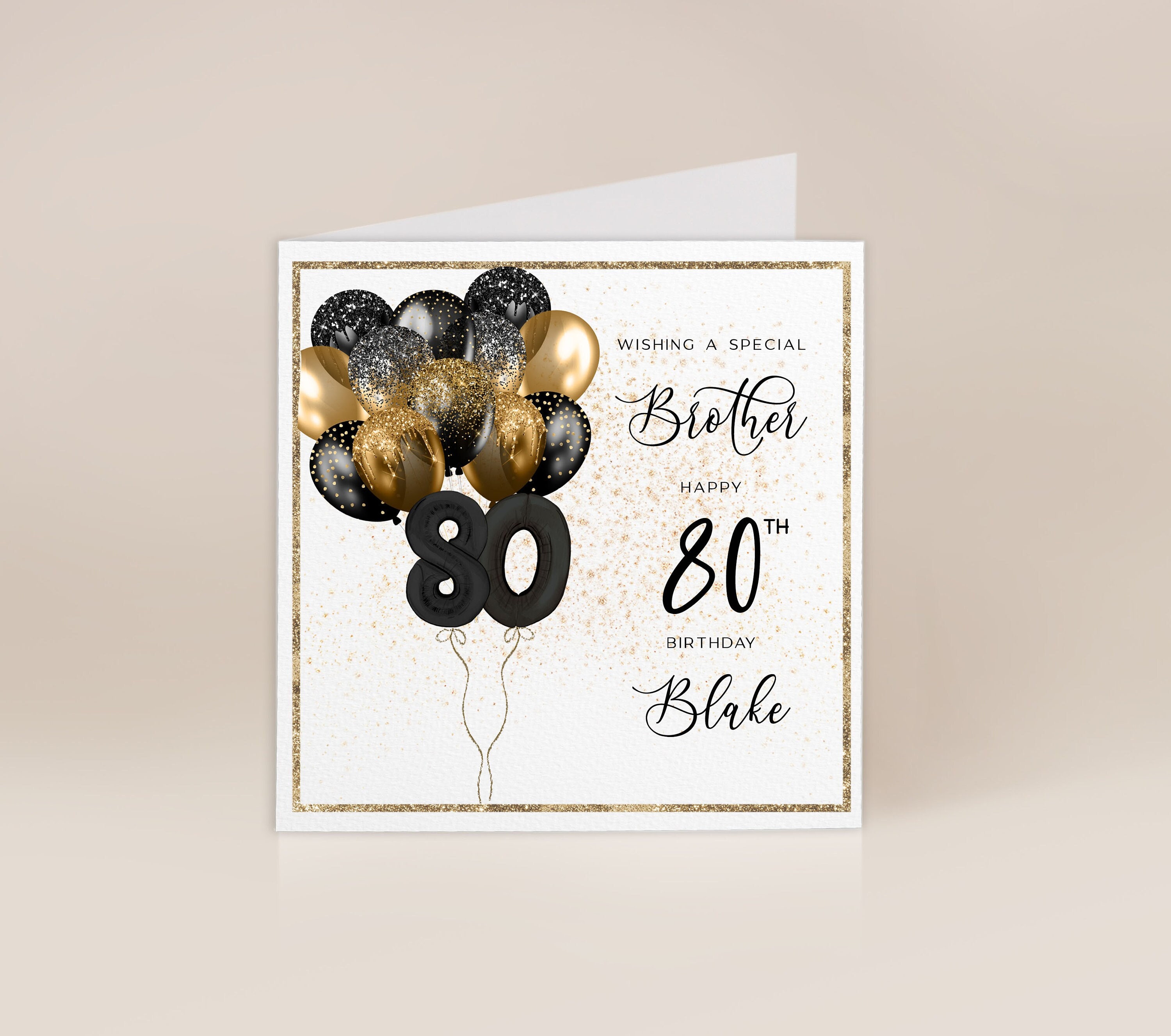 Brother 80th Birthday Card | Brother Birthday Gift | Happy Birthday ...