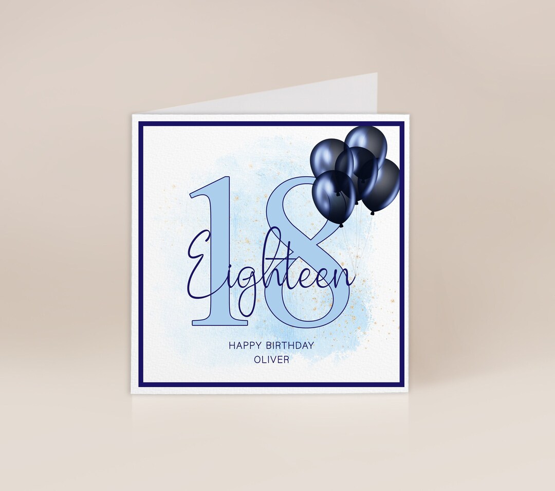 Male 18th Birthday Card | Eighteen Theme | Birthday Card for Man | Card ...
