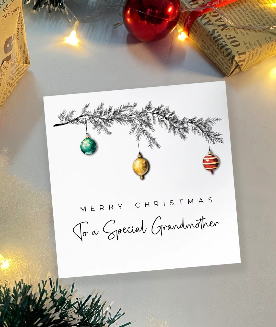 Grandmother Christmas Card | 3d Card | Christmas Card for Nan Nanny ...