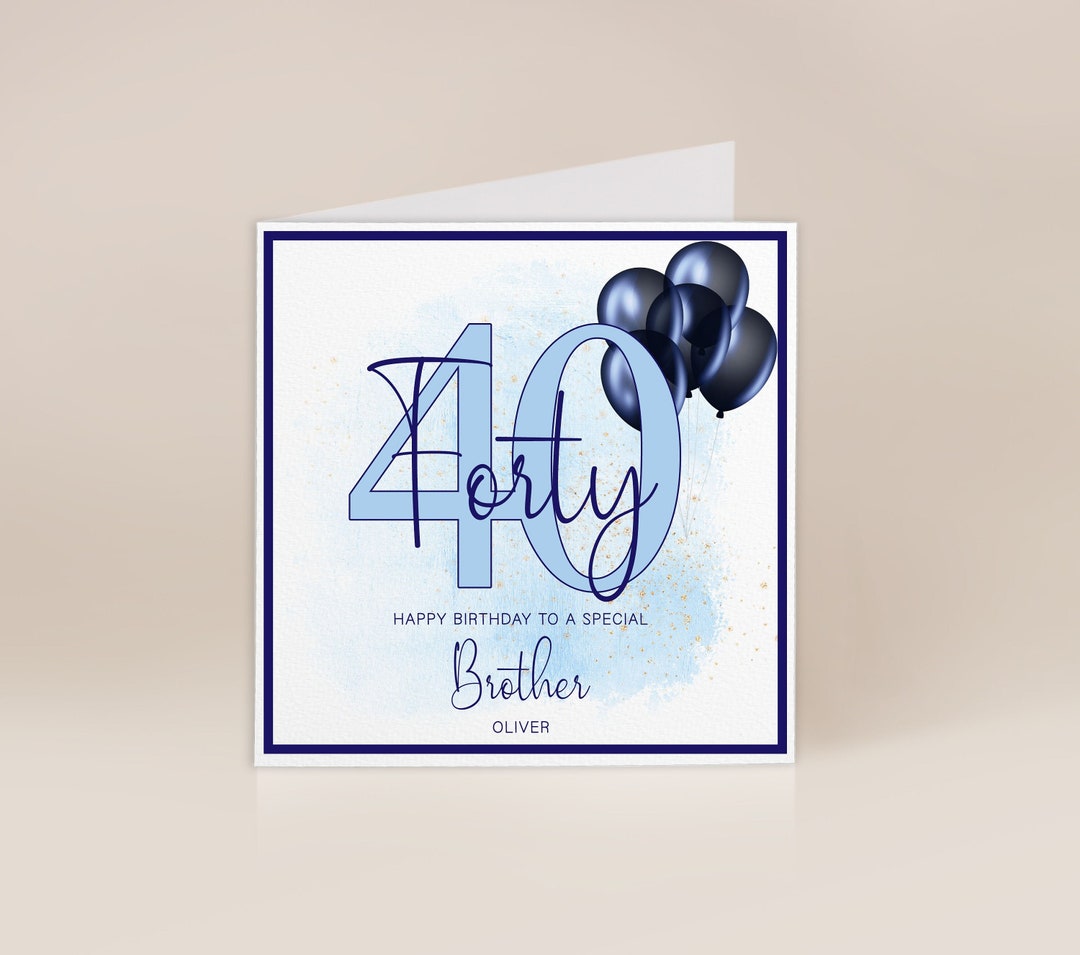 Brother 40th Birthday Card | Brother Birthday Gift | Happy Birthday ...