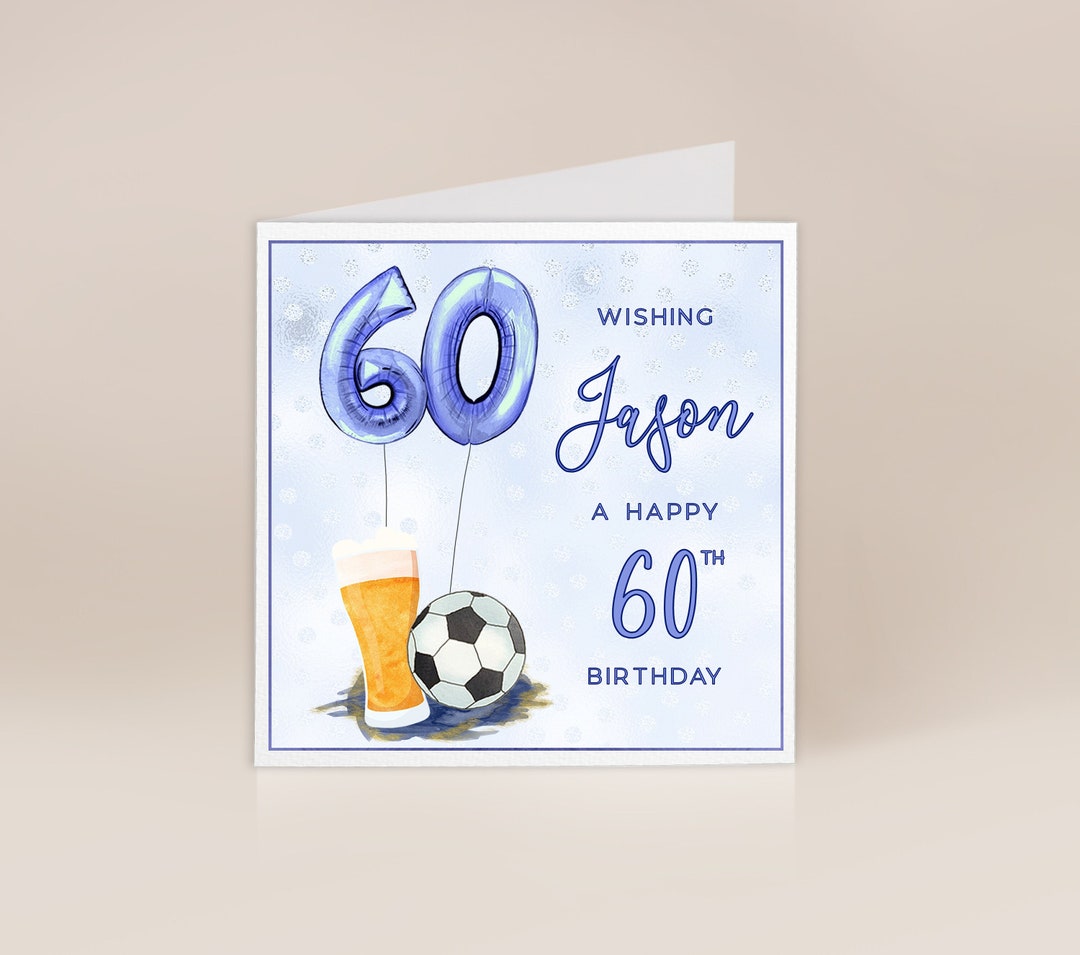 Male 60th Birthday Card | Birthday Card for Man | Card for Him | Gold ...