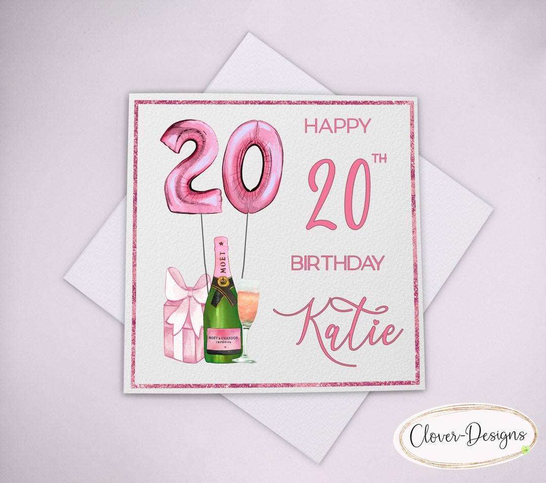 20th Birthday Card Birthday Card for Her Greetings Card - Etsy