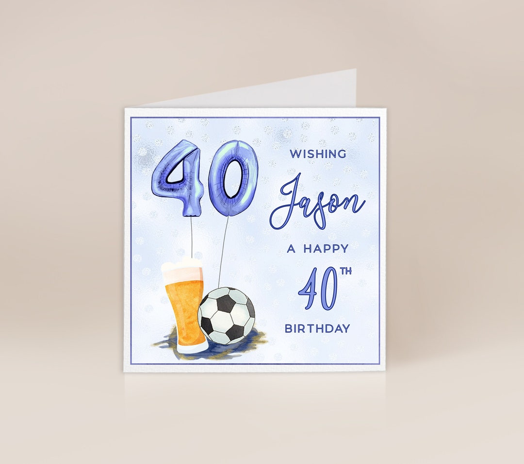 Male 40th Birthday Card | Birthday Card for Man | Card for Him | Gold ...