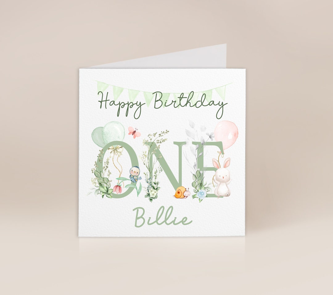 Personalised 1st Birthday Card | One Birthday Card | 1st Birthday Card ...
