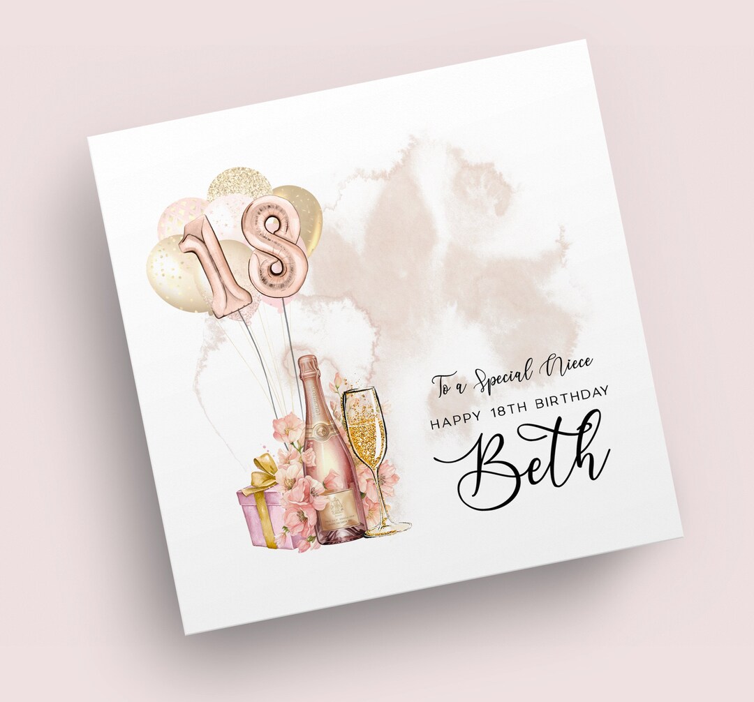 Niece 18th Birthday Card | Personalised 18th Birthday Card | Eighteenth ...