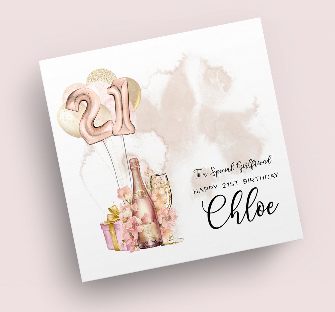 Girlfriend 21ST Birthday Card Personalised 21ST Birthday Card Twenty ...