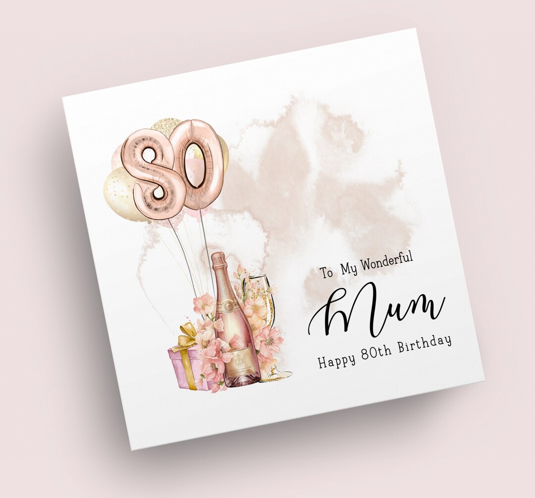 Mum 80th Birthday Card | Personalised 80th Birthday Card | Eightieth ...