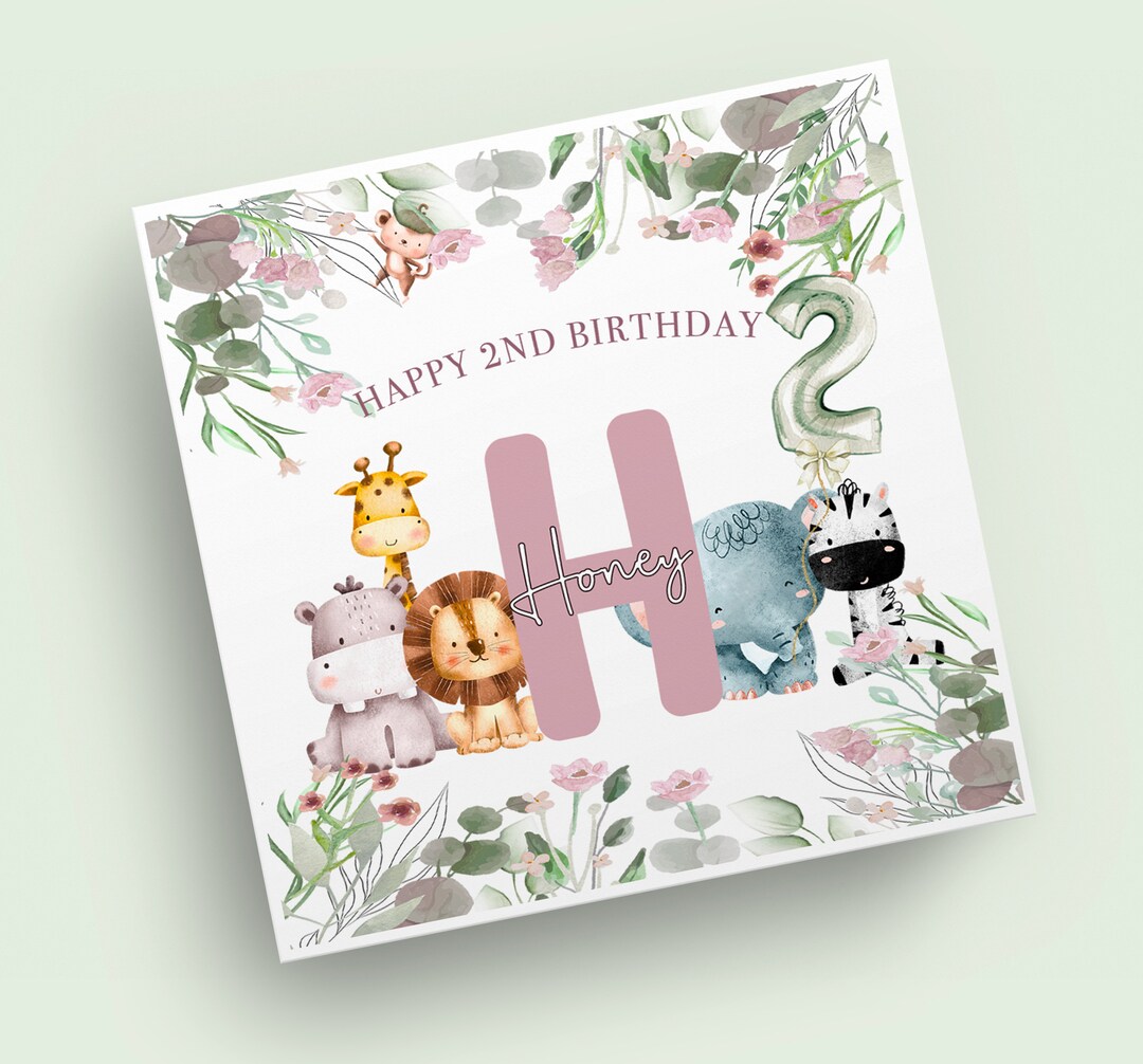 Girls 2nd Birthday Card | Two Birthday Card | 2nd Birthday Card for ...
