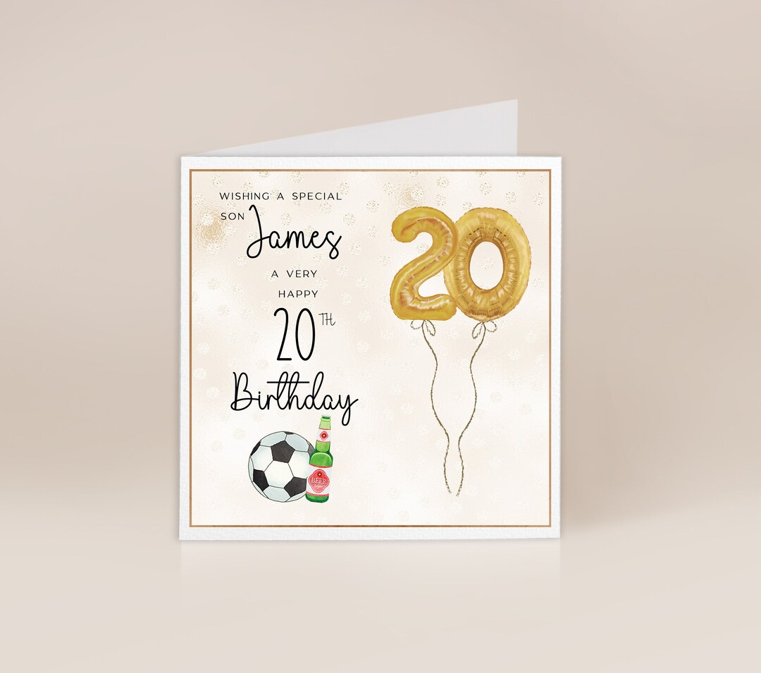 Son 20th Birthday Card | Son Birthday Gift | Happy Birthday Son ...