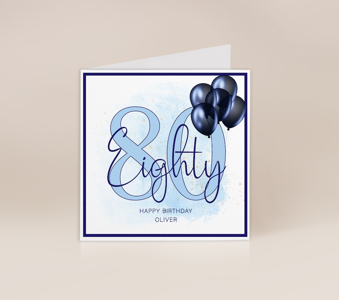 Male 80th Birthday Card | Eighty Theme | Birthday Card for Man | Card ...