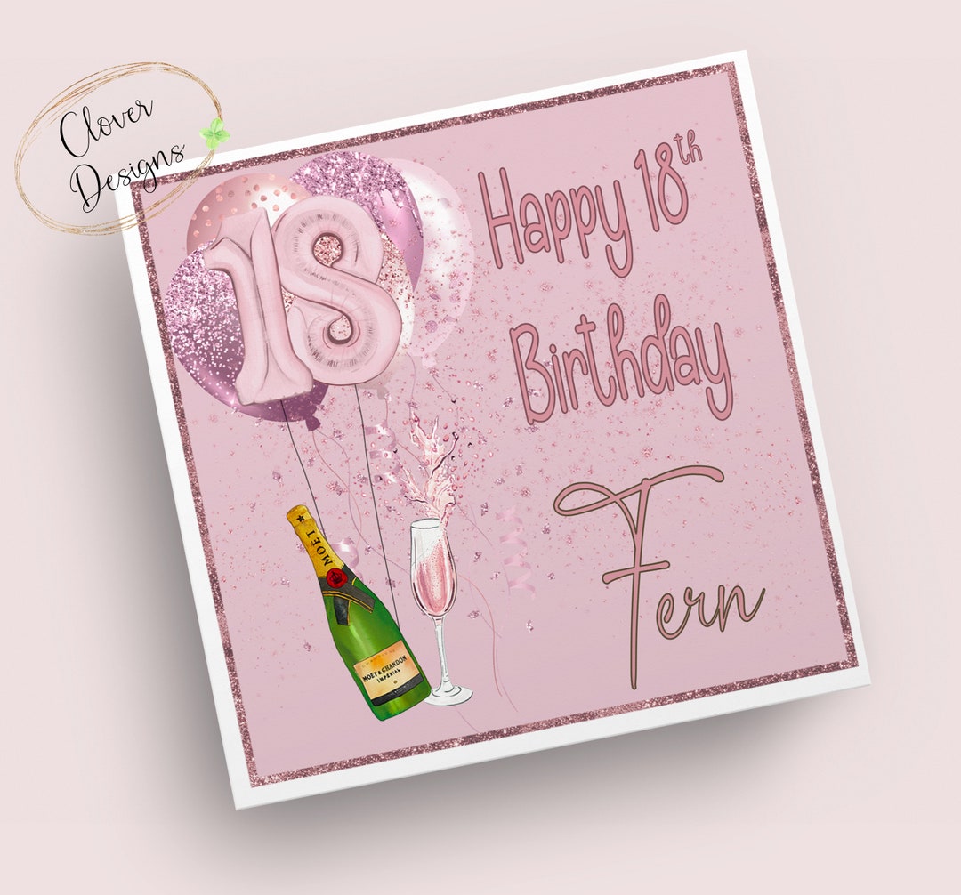 18th Birthday Card | Birthday Card for Her | Birthday Card for 18th ...