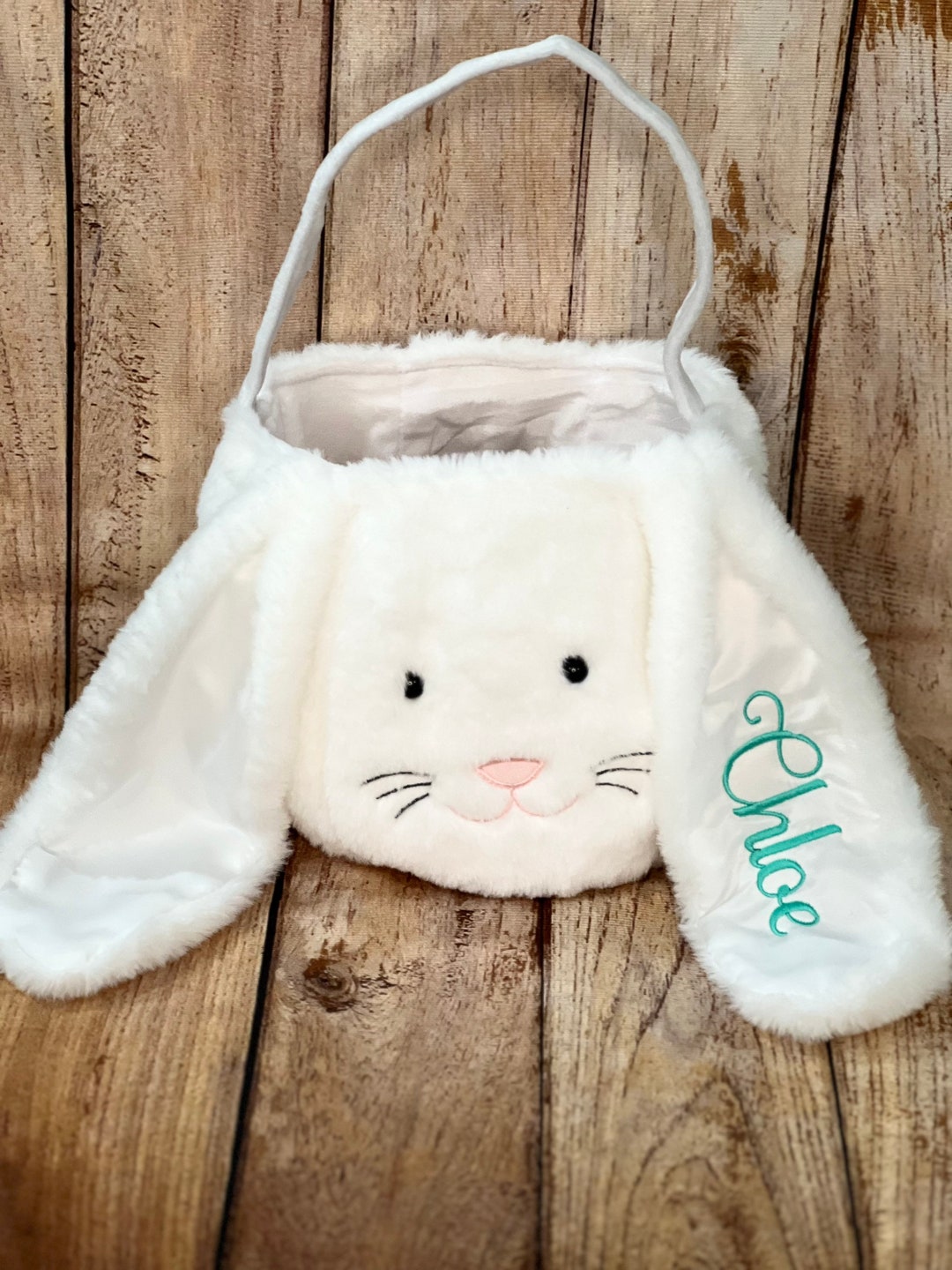 Custom Easter Bunny Baskets Embroidered | Embroidered Easter Basket ...