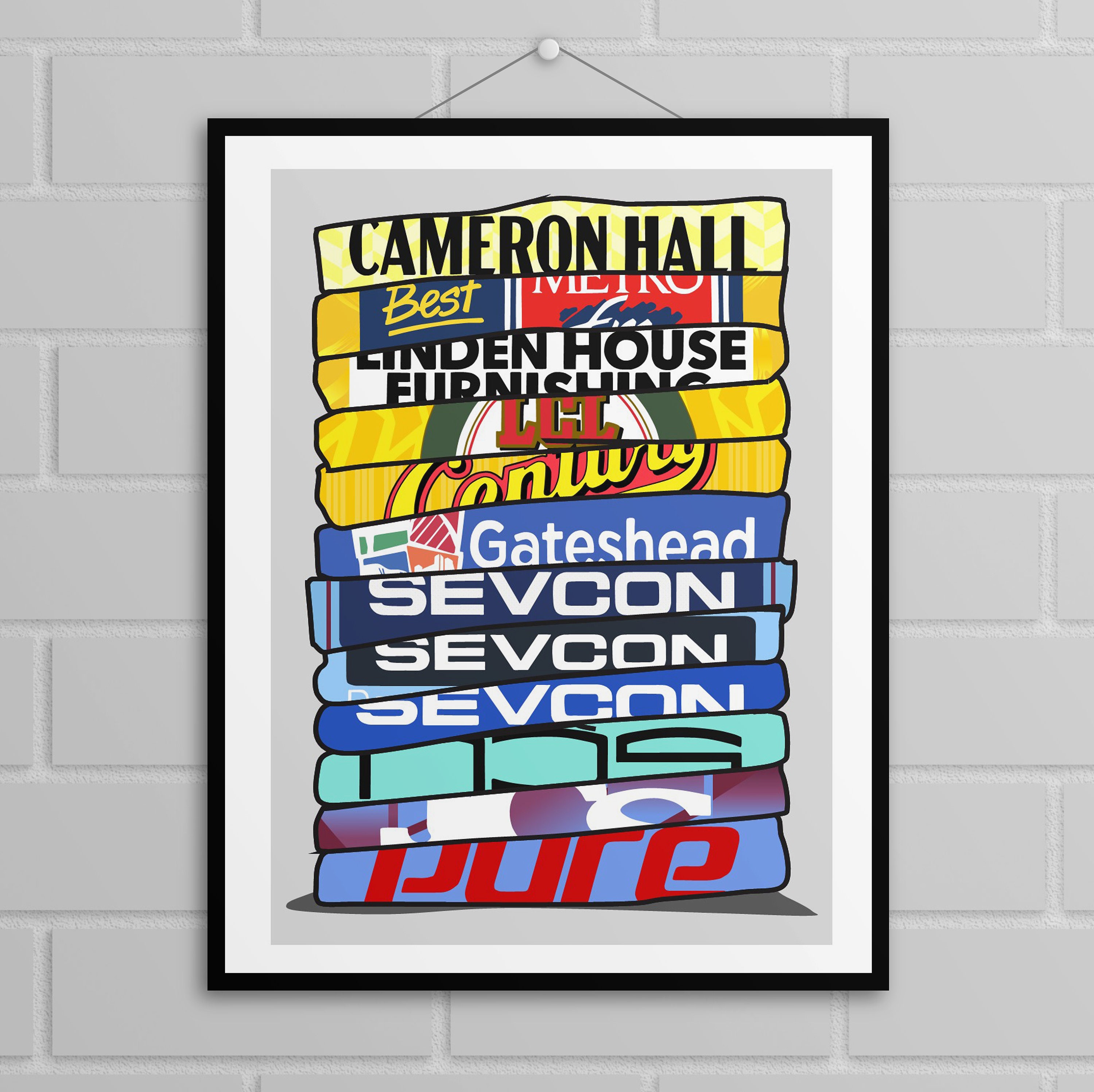 Gateshead Shirt Stack Druck Ungerahmt - Etsy.de